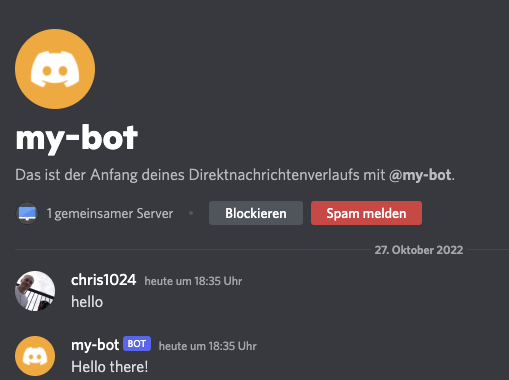 Python: Discord Bot, der Nachrichten empfangen und beantworten kann (Chatbot) | Einfaches ...
